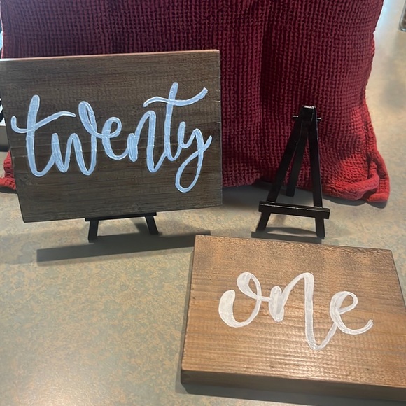 Other | Wooden Table Numbers With Stand | Poshmark